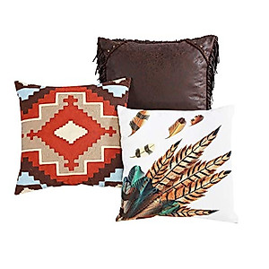 Chezmoi Collection Wyoming 7-Piece Southwestern Geometric Tribal Comforter Set - Printed Multicolor Beige Brown Blue Red Bedding Set, California King