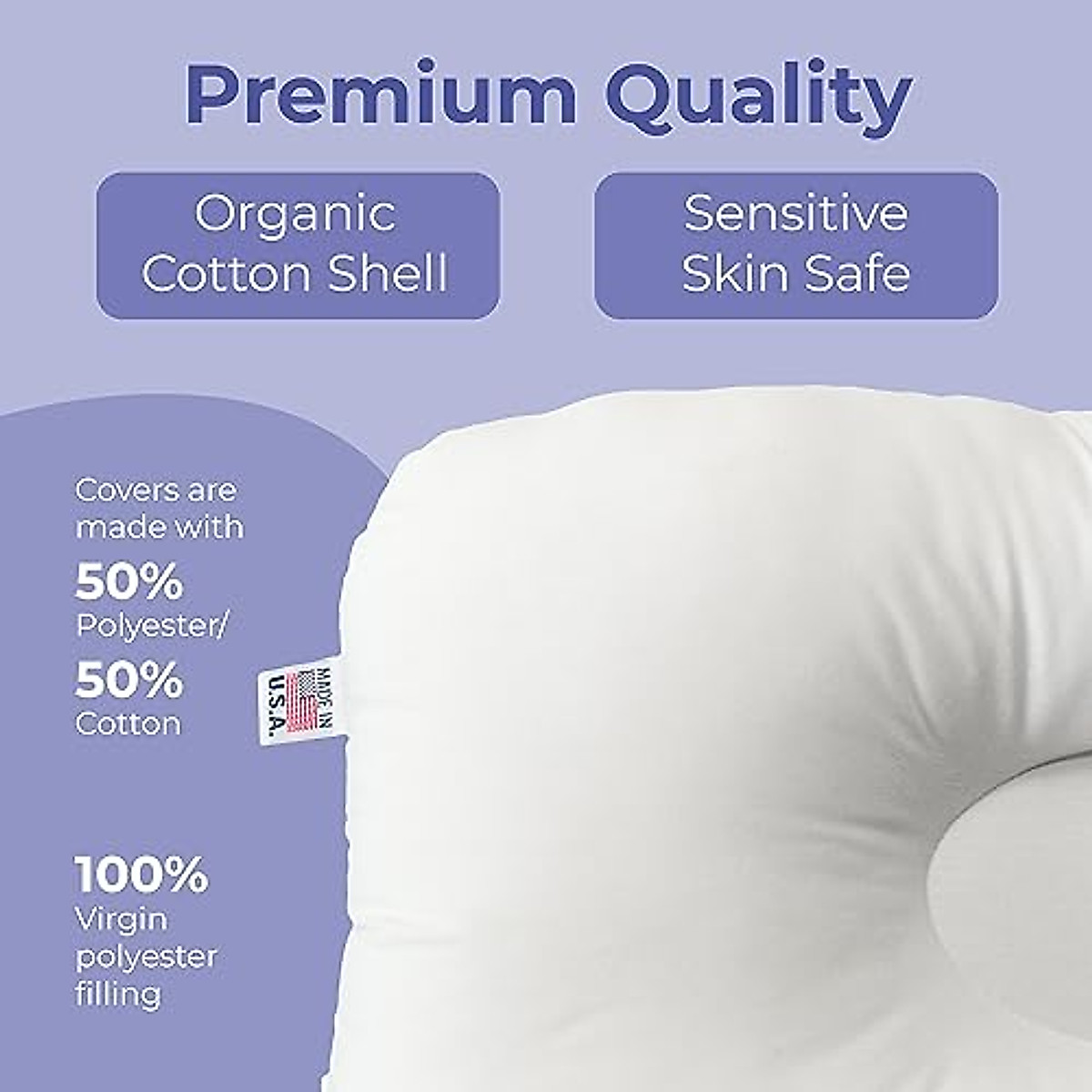 Jestik Oval Center Cervical Pillows: Neck & Cervical Orthopedic Pillows for Back and Side Sleepers - Posture Pillow with Ergonomic Oval Center for Shoulder, Back, and Neck Pain Relief (Petite)