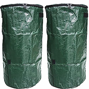Garden Compost Bags Compost Bag Outdoor Garden Garden Waste Compost Bags for Food Waste Fermentation and Dead Leafs Fermentation into Compost Outdoor Composting Bins 2 Pack