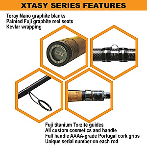 Dobyns Rods Champion XP Series 7’9” Spinning Bass Fishing Rod DC792SF | Med-Light Fast Action | Modulus Graphite Blank w/Kevlar Wrapping | Fuji Reel Seat & Alconite Guides | Line 6-12lb Lure 1/8-½oz