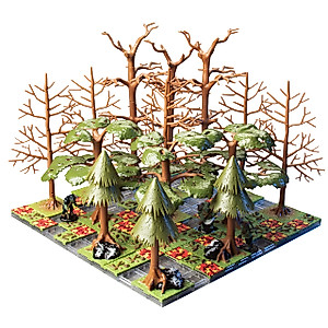 Monster Adventure Terrain 91Pc Painted Forest Tree Set Fully Modular, Stackable 3D Tabletop World Builder-Use Alone or with Other Sets- Compatible with DND Dungeons Dragons, Pathfinder & All RPG Games