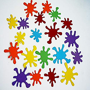 KRISMYA 50 Pcs Paint Splatter Confetti - Art Paint Splash Table Confetti/Art Confetti/Paint Birthday Party Decor/Art Birthday Party Decorations,Rugrats Themed Party Supplies