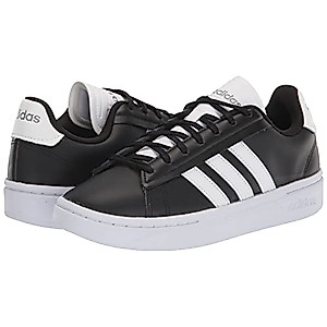 adidas Men's Grand Court Alpha Tennis Shoe, Core Black/White/Iron Metallic, 12