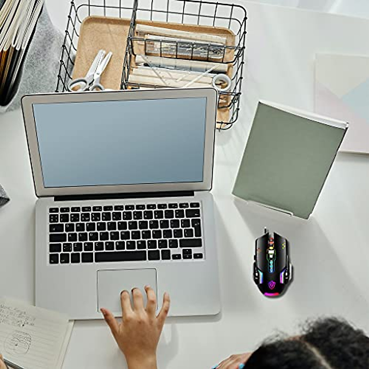 Lazy Pad,uvvy Ergonomic Design USB Wired Gaming Mouse Optical 2000dpi Computer Mice Wired Mouse Notebook for Home Office School