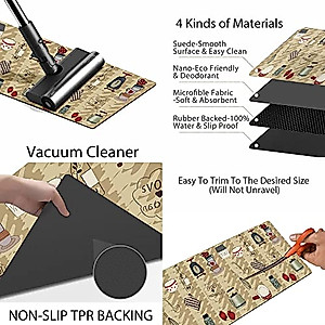 Super Absorbent Kitchen Mats for Floor Ultra Thin for Summer Using Set of 2, Rubber Backing Carpet Rugs Mat Cushioned, Quick Dry Floor Mats, Machine Washable Laundry Room Rug…