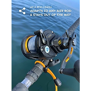 Rogue Endeavor Fishing Rod Leash & Kayak Paddle Leash Kit, Kayak Fishing & Paddle Boarding - 48" Shock Cord, Quick Release Clip, Neoprene Lined Strap and Carrying Bag (Set of 2) (Blaze Orange, 48)