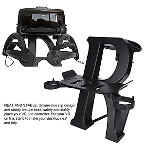 CHICIRIS VR Headset Stand and Controller Holder, Portable VR Headset Stand Compatible Easy to Install with a Stable Base for Rift S for Vive for Quest 2(Black)
