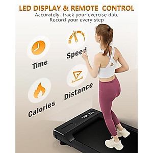 Walking Pad Treadmill Under Desk,Walking Pad with Incline for Office Home,265 lbs Capacity Portable Mini Treadmill, 2.5HP 2 in 1 Walking Jogging with Remote Control, LED Display