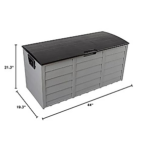 Gerrit All Weather UV Pool Deck Box Storage Shed Bin Backyard Patio Outdoor w/Wheel