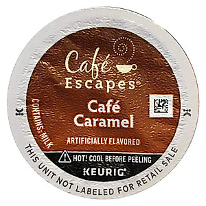 Cafe Escapes Keurig Brewed Cafe Caramel K-Cup Packs - 12 Count (Packaging May Vary)