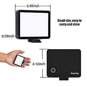 Suptig LED Video Light Dimmable White Lights, Natural Lights, Warm Lights Compatible for Gopro Hero 11 Hero 10 Hero 9 Hero 8 Hero 7 Hero 6 Hero 5,DJI OSMO, AKASO Campark Action Cameras