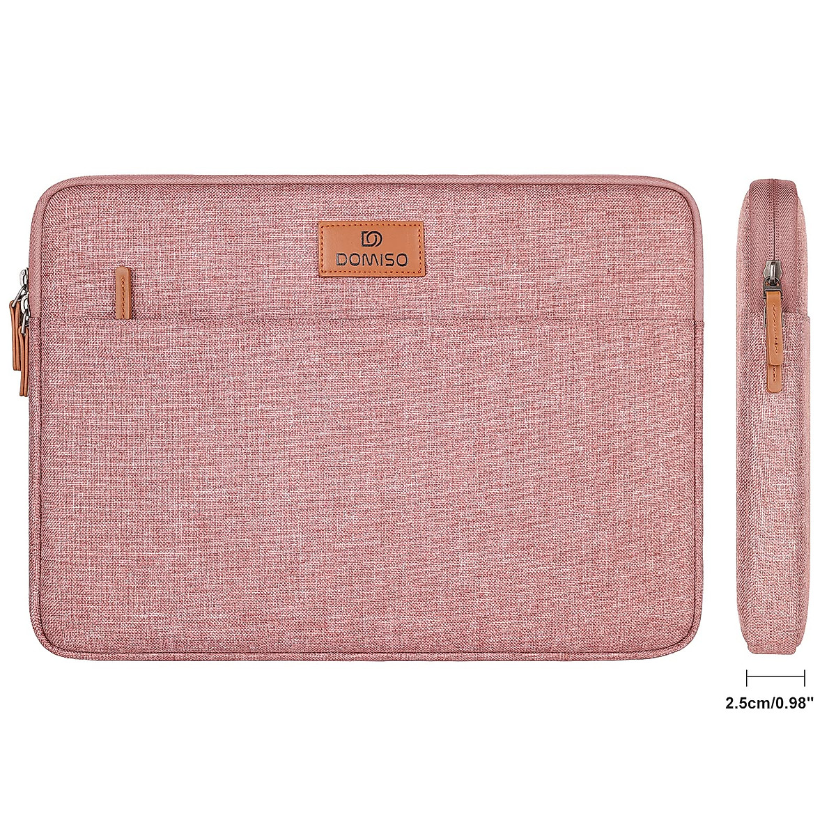 DOMISO 11 inch Water-Resistant Laptop Sleeve Case Protective Portable Carrying Bag for 12.3" Microsoft Surface Pro 6/11.6" MacBook Air/12.9" iPad Pro 2018/13" MacBook Pro Touch Bar, Pink