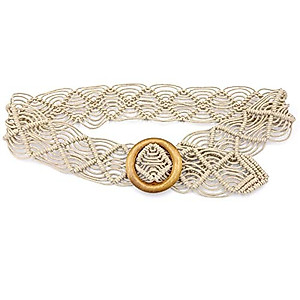 Cinlan Women's Bohemian Style Rope Braid Waist Belt (Style19), Medium