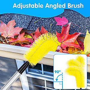 Air Jade Gutter Cleaning Brush, Extendable Roofing Gutter Cleaning Tools from The Ground, 5.5 Ft Long Gutter Cleaning Tool Easy Cleaning Leaves and Debris