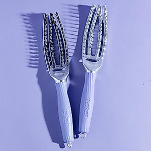 Olivia Garden FingerBrush Scalp-Hugging & Vented Combo Paddle Hair Brush (Ionic & 100% Boar Bristles) FBCO-PT (Petite)