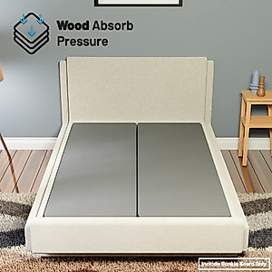 Mattress Solution, 1.5-Inch Split Bunkie Board for Mattress/Bed, Fully Assembled, Improved Comfort and Support, Full, Grey