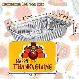 WYTAOHZL 60Pack Thanksgiving Tin Foil Pans with Lids Disposable Foil Food Containers Aluminum To Go Food Containers Thanksgiving Leftover Containers Take Home Containers For Cooking Heating Roasting
