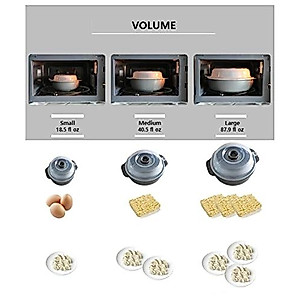 Multi-Propose Microwave Steamer 40.5 fl.oz. 18.5 fl.oz. BPA free Pack of 2 Made in Korea (Medium, Black)