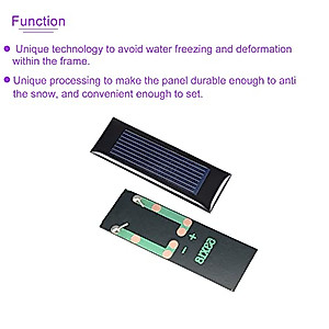 DMiotech 5 Pack 0.5V 100mA 53mm x 18mm Mini Solar Panel Cell for DIY Electrical Power Project