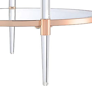 Convenience Concepts Royal Crest 2 Tier Acrylic Glass End Table, Rose Gold/Glass