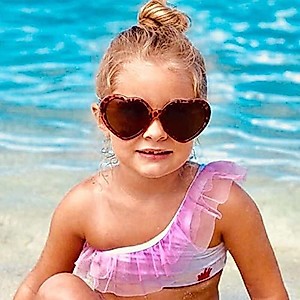 SUNOVELTIES 12 Pack Leopard Heart Sunglasses Bulk, Cheetah Heart Shape Glasses for Brithday Bachelorette Party Favors