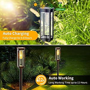 NEWMESSI 6 Pack Solar Pathway Lights Outdoor, Modern Super Brightness LED Solar Path Lights, IP65 Waterproof Garden Lights Solar Powered Landscape Lights for Outside Yard Garden Driveway Walkway Decor