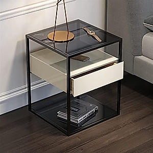 HIGOH Bedside Table Bedroom Living Room Bedside Table Dorm Locker Apartment Side Table Hotel Bedside Table