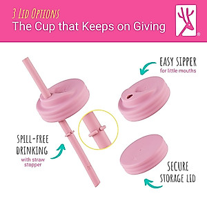 Elk and Friends Kids & Toddler Cups | The Original Glass Mason jars 8 oz with Silicone Sleeves & Silicone Straws with Stoppers | Smoothie Cups | Spill Proof Sippy Cups for Toddlers