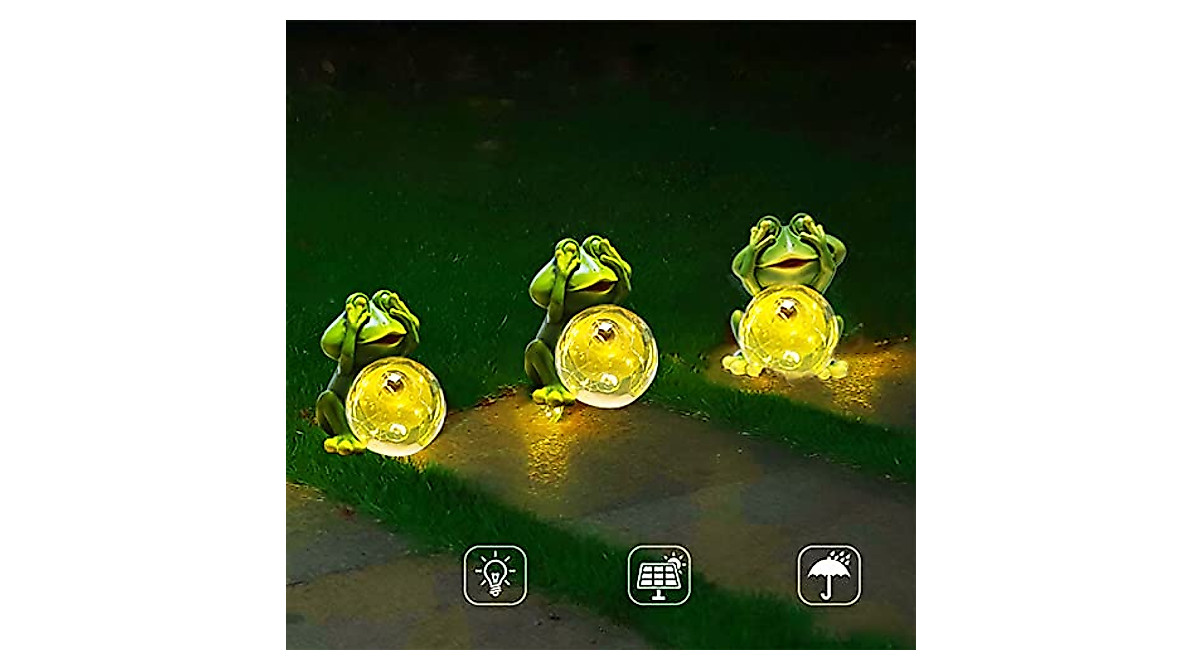 Cute Solar Garden Frog Decor | Outdoor Waterproof Figurines