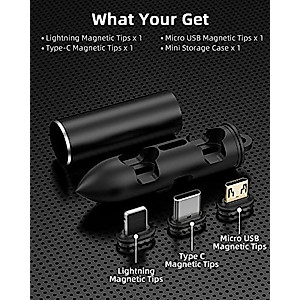 YKZ 60W USB C Magnetic Charging Cable 2Pack with Extra Magnetic Type C/MicroUSB and i-Product Tips