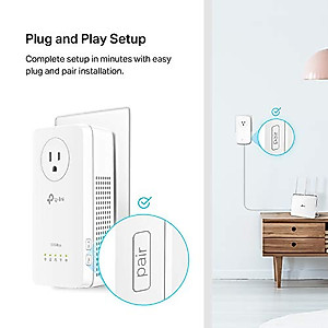 TP-Link Powerline WiFi Extender(TL-WPA8631P KIT)- AV1300 Powerline Ethernet Adapter with AC1200 Dual Band WiFi, Gigabit Port, Passthrough, OneMesh, Plug & Play, Ideal for Gaming/4K TV