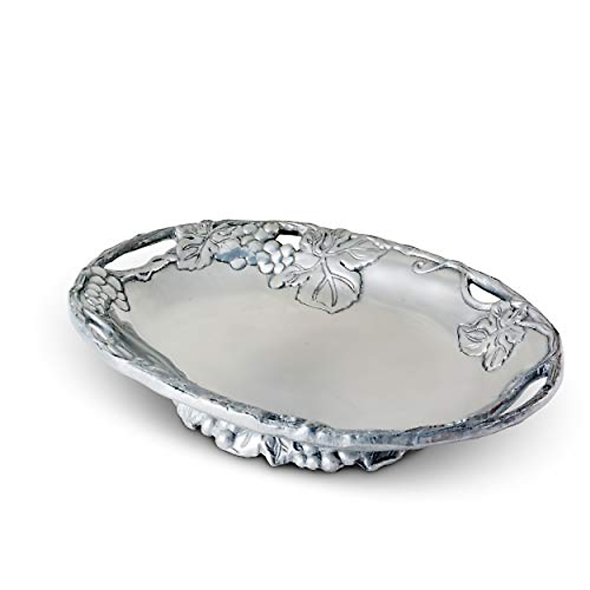 Arthur Court Designs Aluminum Grape Footed Side Dish Server 11 inch Long