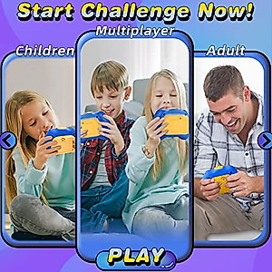 Push Pop Puzzle Game Machine, Light-Up Poppet Educational Console, Handheld Squeeze Bubble Decompression Autism Stress Relief Sensory Fidget Toys for Boys Girls Teens Kids Adults 4 Modes, Orange