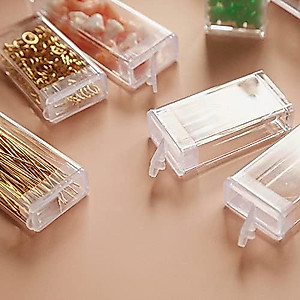 Tosnail 2 Pack of 64 Plastic Diamond Painting Bead Storage Container Box, Bead Organizer Case for Beads, Seeds, Diamond Dots, Glitter, Nail Art Supply