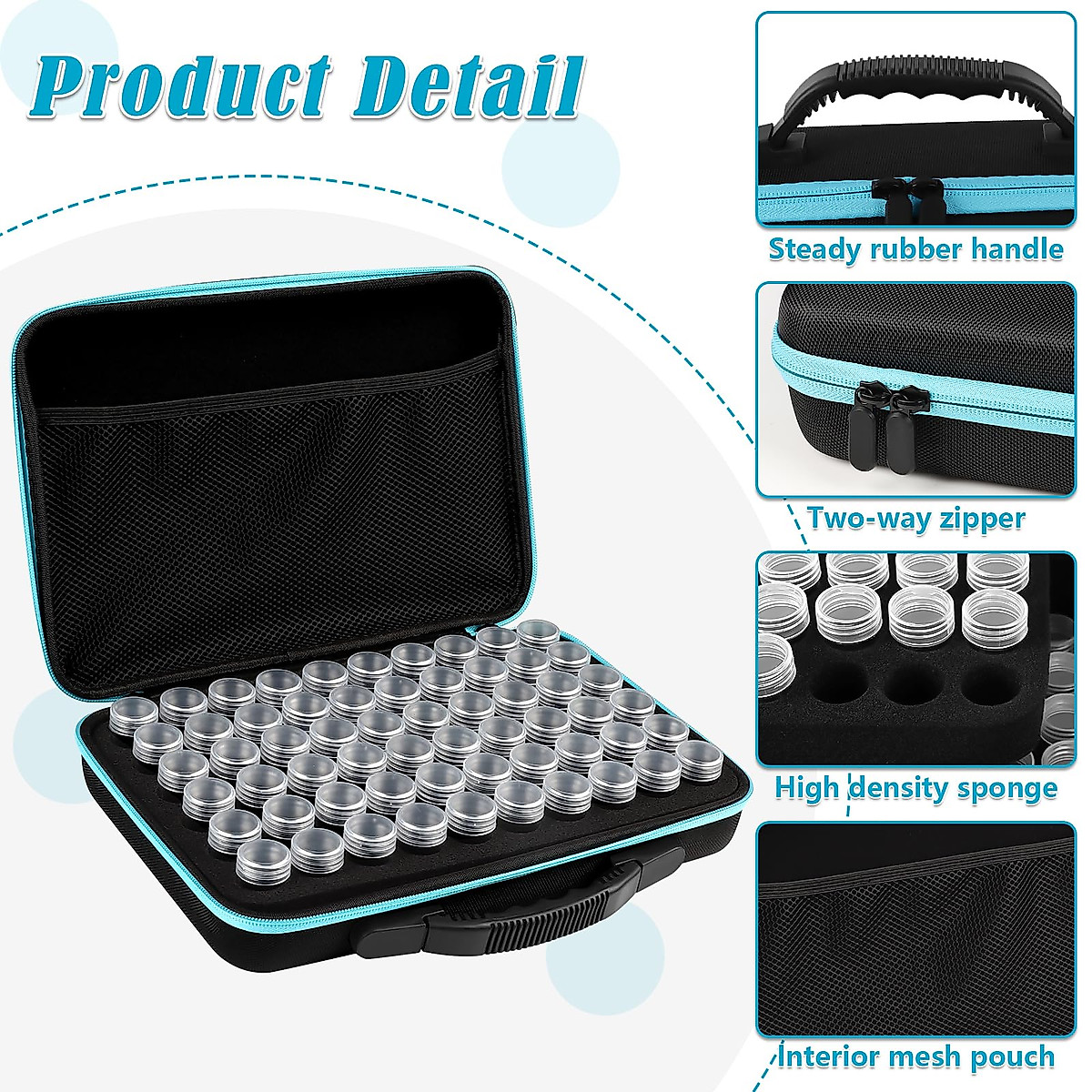 jixsloft 60 Slots Seed Storage Organizer with 20 Seed Envelopes, Sturdy Seed Organizer Storage Box with Zipper Bag Label Stickers(Seeds not Included), Seed Storage Container for Flower Plants Garden