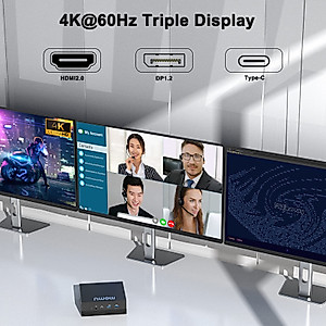 [Dual 2.5GbE NIC] Mini PC, Intel N5105(up to 2.9GHz) 16GB DDR4 RAM 256GB SSD Mini Desktop Computers, Office Mini PC Support 4K Triple Display, 6X USB, WiFi5, AZ51 Micro PC