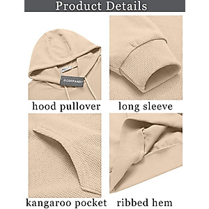 COOFANDY Men's Casual Hoodie Hipster Tactical Sweatshirt Athletic Pullover Hooded Sweatshirt Khaki