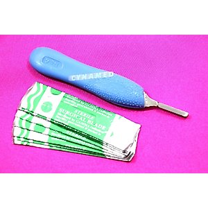 1 PCS Scalpel Handle # 4 +100 Scalpel Blades #21 Suitable for Dermaplaning, Crafts, CYNAMED