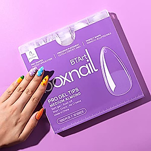 Soft Gel Nail Tips Almond - BTArtbox 500pcs Supremely Fit & No E-file Needed False Nails, Soak Off Full Cover Fake Nail Tips for Acrylic Nails Professional Extension with Case, 10 Size