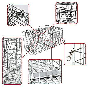 H&B Luxuries Collapsible Rat Trap - Foldable Humane Live Animal Cage for Rat Mouse Hamster Mole Weasel Gopher chipm (17.5"(L) x 7.62"(W) x 8.25"(H))