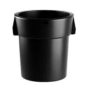 PRO&Family 80 Qt. / 20 Gallon / 75 Liters Black Round Commercial Trash Can/Ingredient Bin, Multi-Color, Acrylic