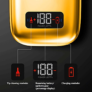 KEMEI Electric Razors for Men, Professional Cordless All Metal Electric Razor, Lithium Titanium Razors, USB Rechargeable Facial Beard Trimmer,Golden