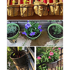 TQVAI 10" Hanging Planter, Rail Planter Baskets, Wire Flower Pot Holder Plants Hangers for Orchid, Deck, Patio Ledge, Balcony, Set of 3, Black