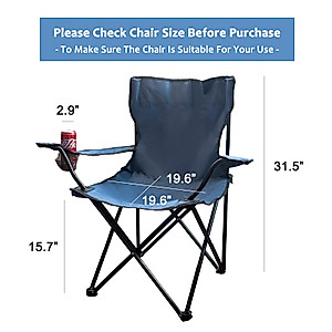 MetaKit Camping Chair Portable Folding Camp Chair for Outdoor Beach Fishing Picnic Sports Chair with Cup Holder (Dark Blue)