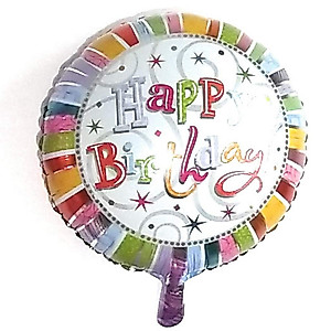 Happy Birthday Foil Mylar Helium Balloons 6 Pcs/Set 18" for Birthday Party, Aluminum Balloon Party Decorations