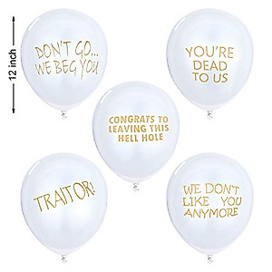 21 Pieces Last Day Office Party Supplies Traitor Banner Coworker Going Away Balloons for Going Away Farewell Retirement Job Change Relocation Quitting Party Decoration (Gold)