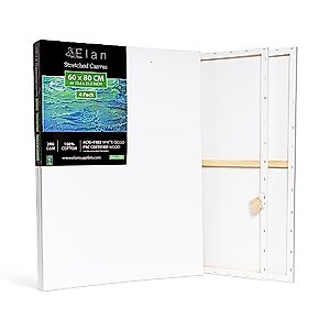Elan Stretched Canvases 24x32, 4-Pack Canvases for Painting, Painting Canvas Bulk, Stretched Canvas for Adults Blank Canvas for Painting, Painting Canvases Paint Canvases for Painting Art Canvas
