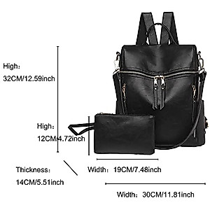 CQCYD Leather Backpack Purse Shoulder Bag for Women Leather Medium Size Tassel Backpack Fashion Handbags and Travel Bags