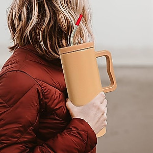 Wobye 6 Pack 13 Inch Extra Long Reusable Bent Stainless Steel Metal Straws with Cleaning Brush & Silicone Tips Fit for Stanley Quencher 40oz Tumbler, Simple Modern 32 40oz Tumbler, 64oz Water Bottle