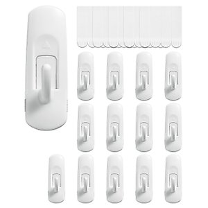 JELLYSUB 14 Hooks+20 Strips, Large Utility Hooks, Organize Damage-Free Hanging Hooks Heavy Duty with Adhesive Strips, No Tools Wall Hooks for Hanging
